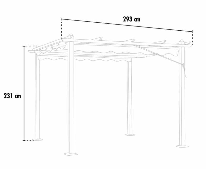 Square gazebo with aluminum poles | IDFdesign