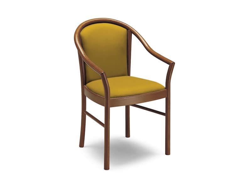 Wood Armchair With Upholstered Seat Upholstered Accent Chair Casters ...