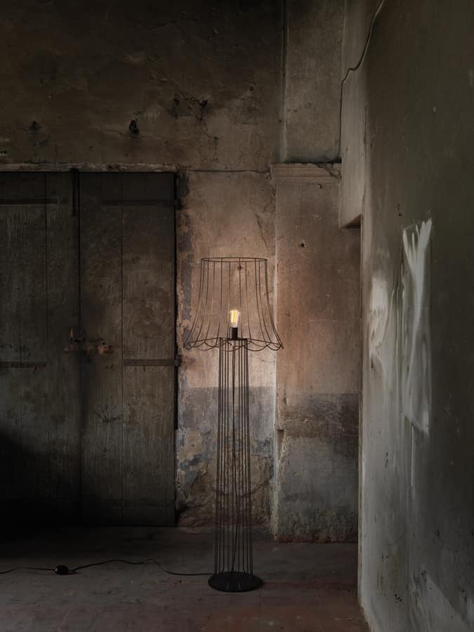 Floor lamp fully made of rust iron | IDFdesign