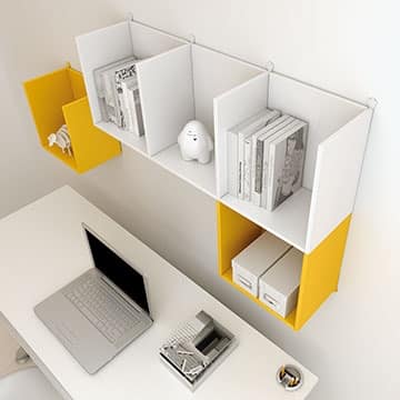 Modern bedroom with bridge and bookcase | IDFdesign