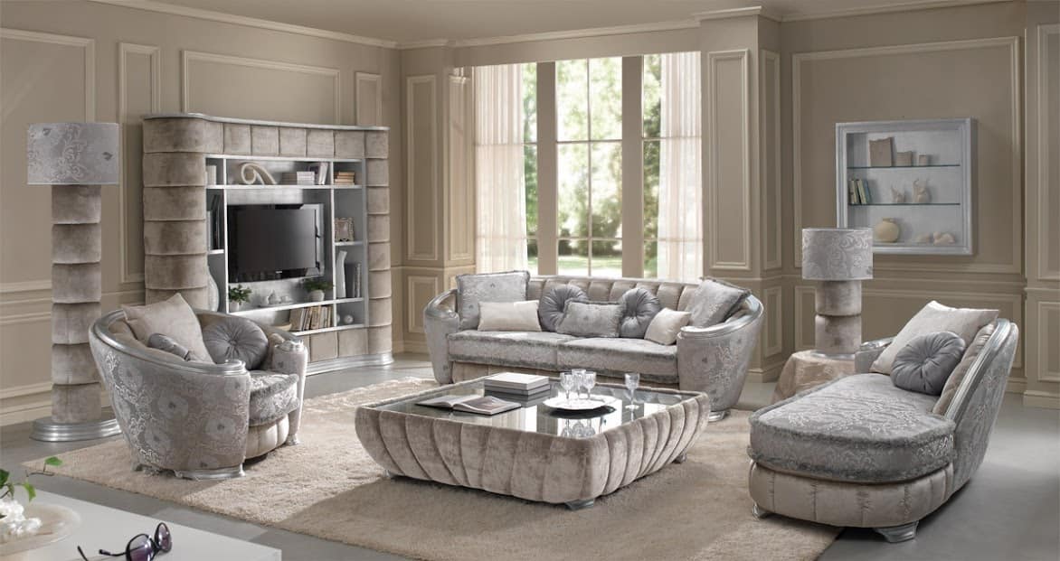Luxurious and elegant sofa with a floral pattern fabric | IDFdesign