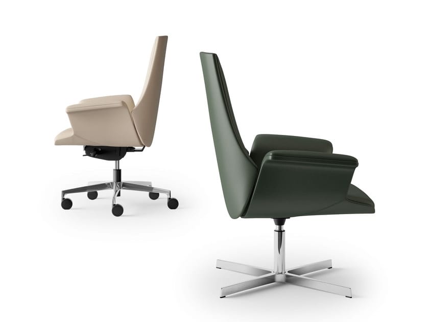 Semi-directional armchair with synchronized movement and wheels | IDFdesign