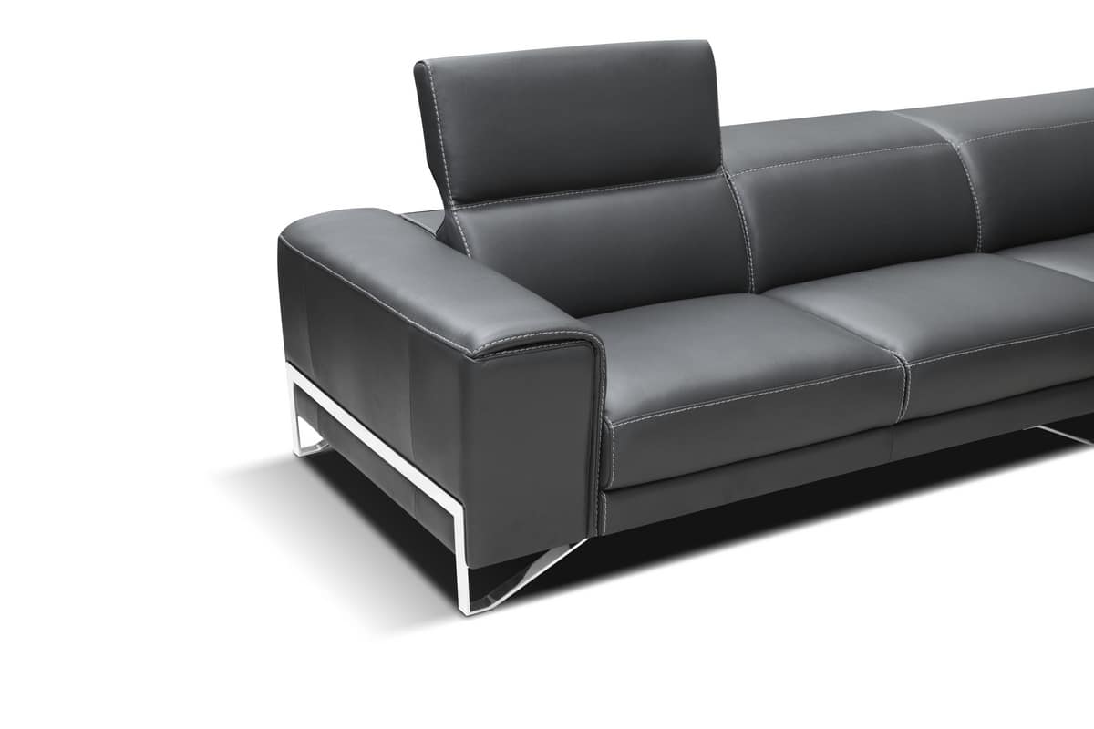 Corner modular sofa, in leather and polyurethane | IDFdesign