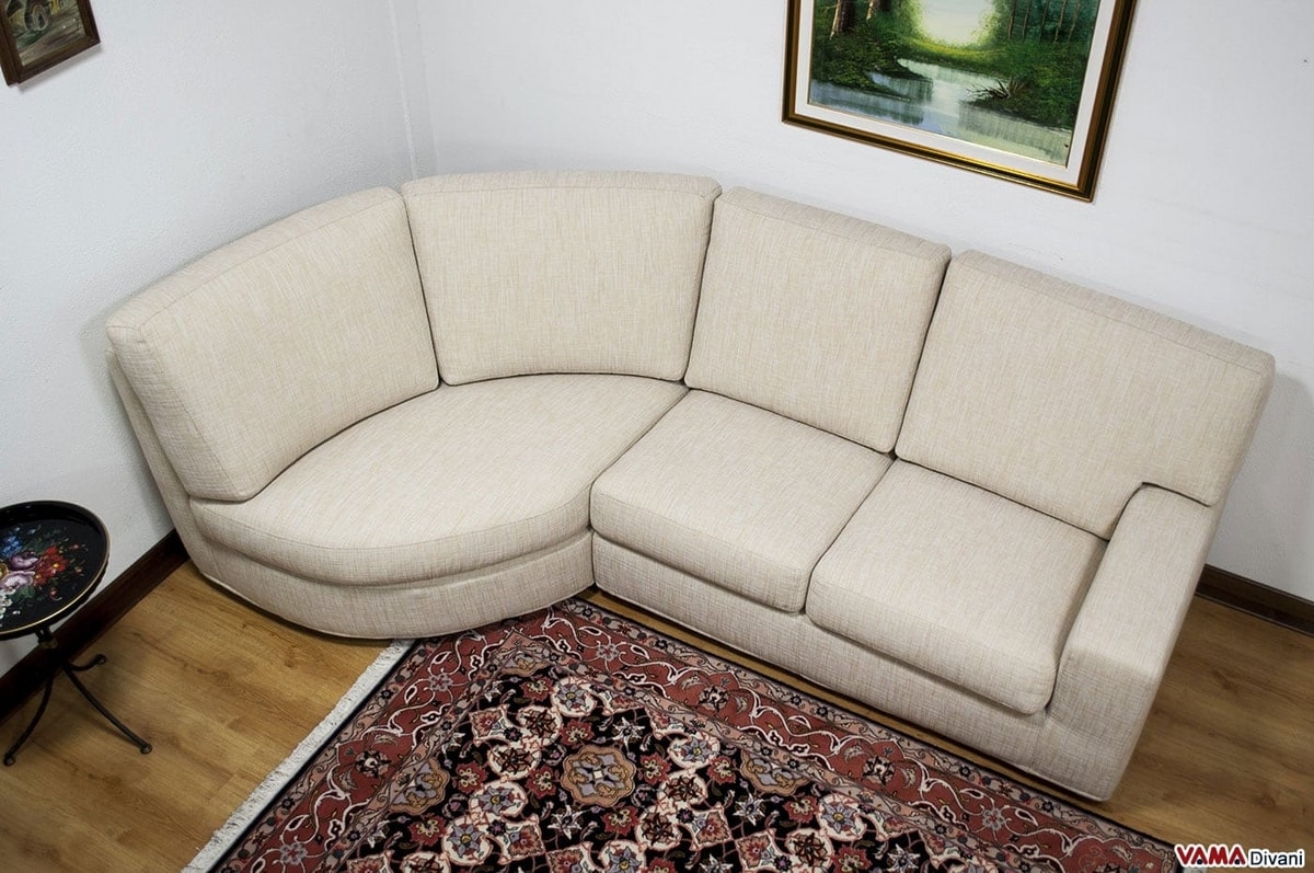 Simple and linear sofa with semi-rectangular peninsula and high back ...
