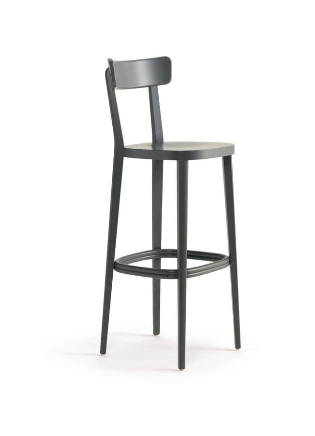 Linear stool in wood for bars and home | IDFdesign