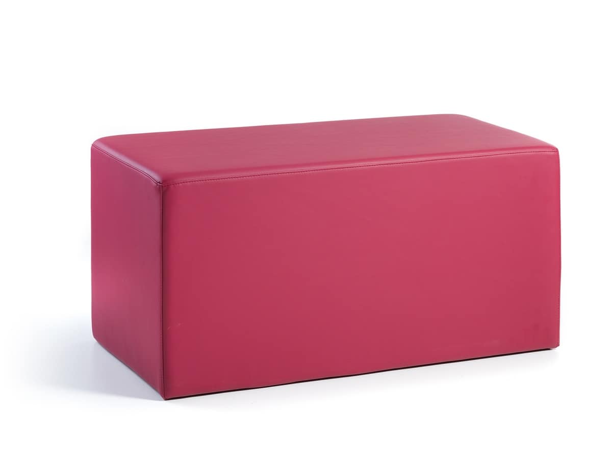 Modern ottoman upholstered in eco-leather suited for home, pouf with ...