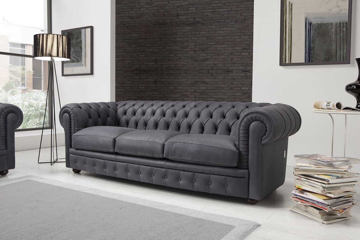 Leather sofa with tufted upholstery | IDFdesign